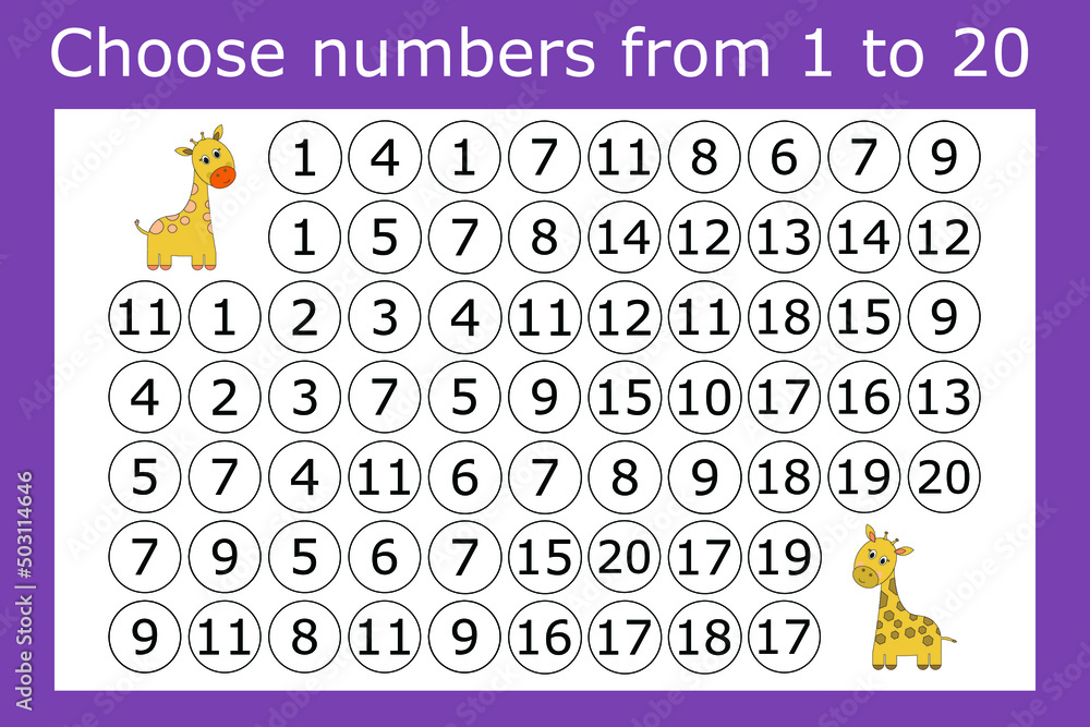 Counting maze for kids. A fun game, a mathematical puzzle with the ...