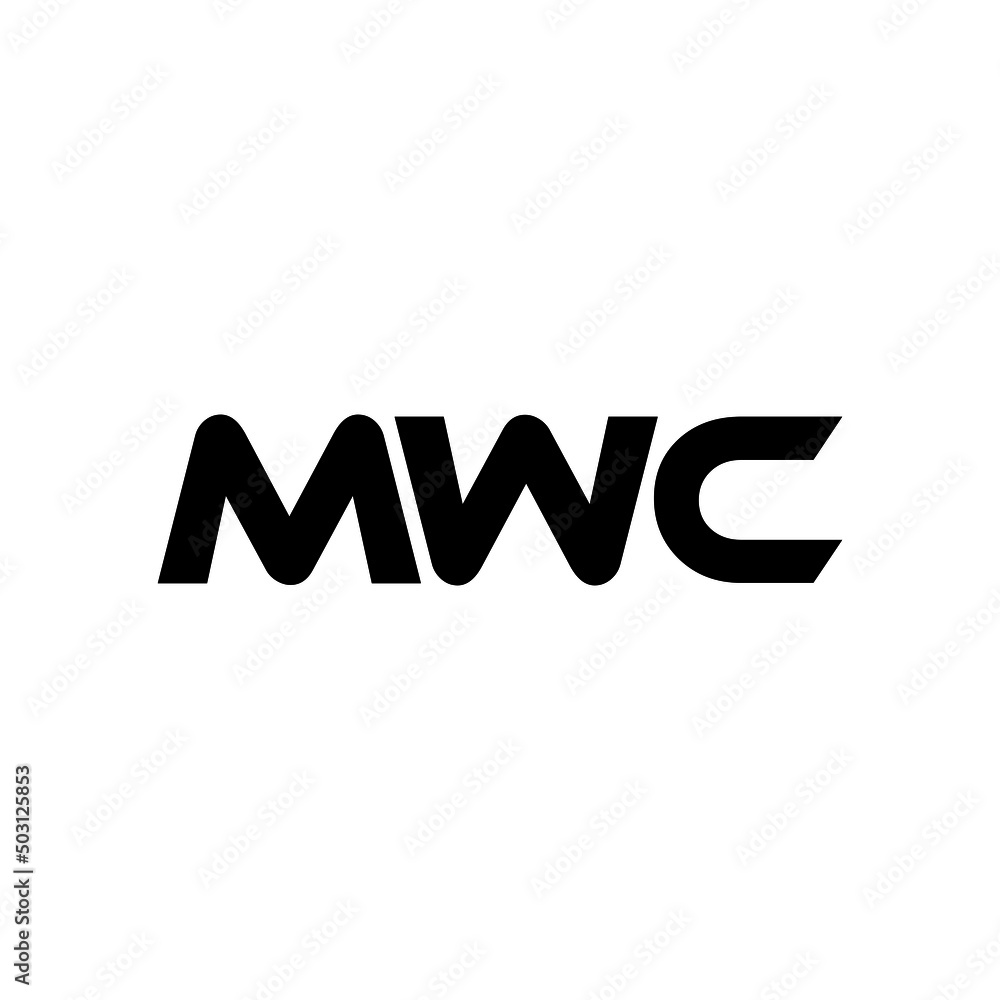 MWC letter logo design with white background in illustrator, vector ...