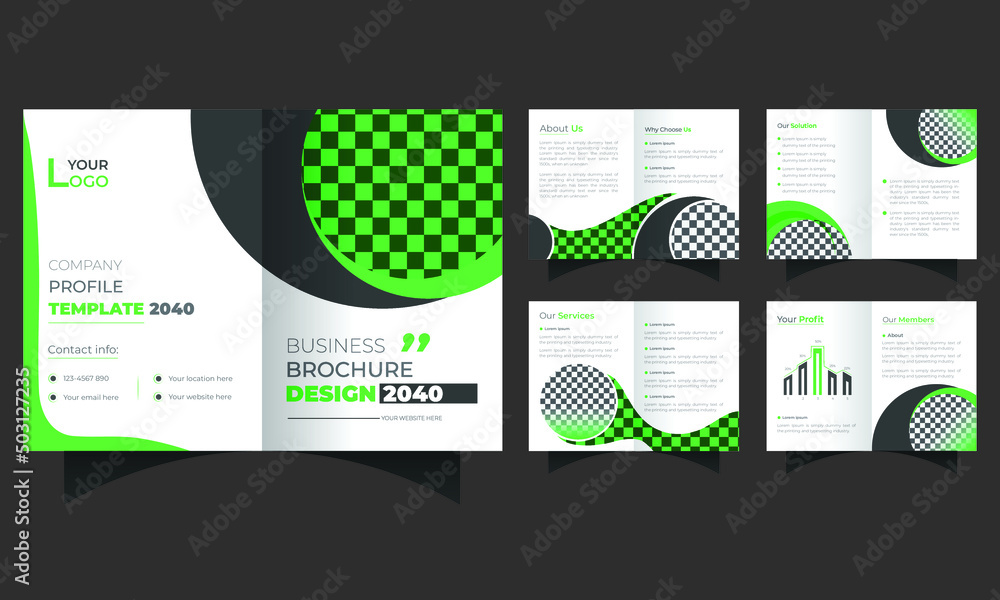 10 pages Business brochure design and company profile template, clean ...