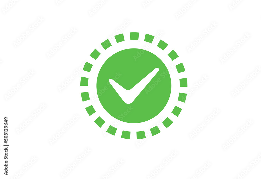 Checkmark green updates complete. Sign of loading new programs Stock ...