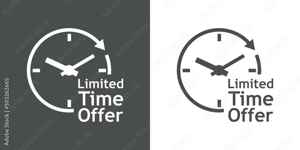 Vector de Stock Logo con texto Limited Time Offer con silueta de esfera ...