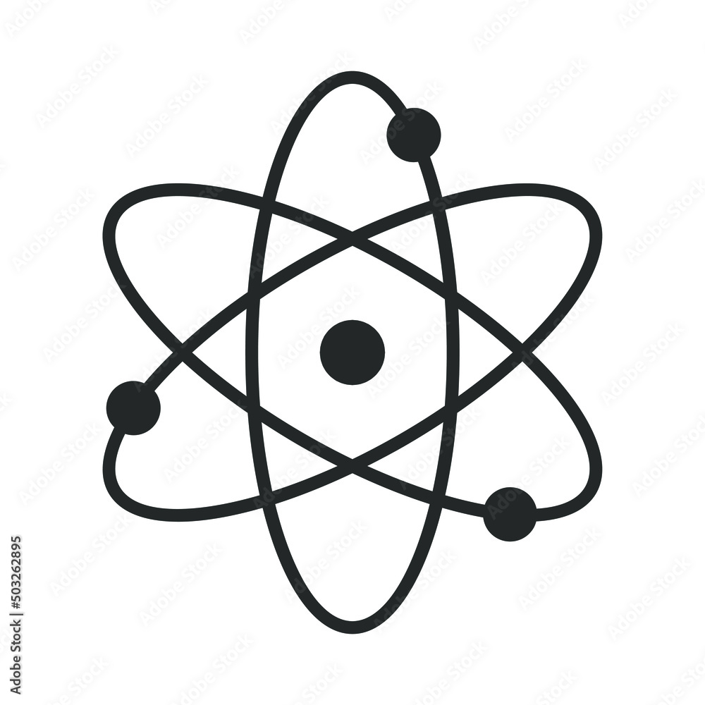 Stock-Vektorgrafik Atom icon. Nuclear energy symbol. Atomic sign ...