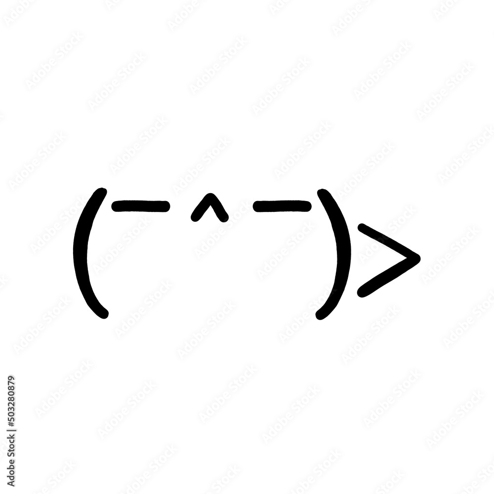 Drawn by hand kaomoji / text japanese emoji. Respect / press F Stock ...