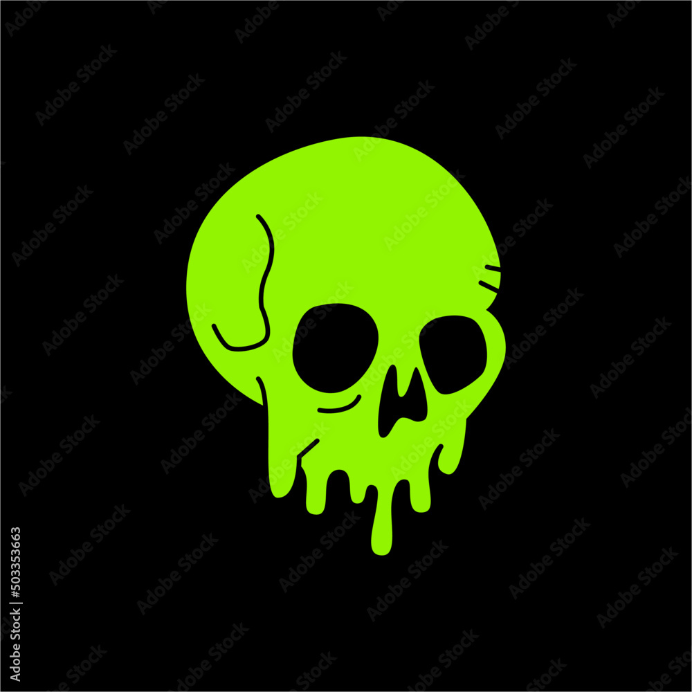 Poison Green Skull vector artwork. Dripping skulls T shirt design ...
