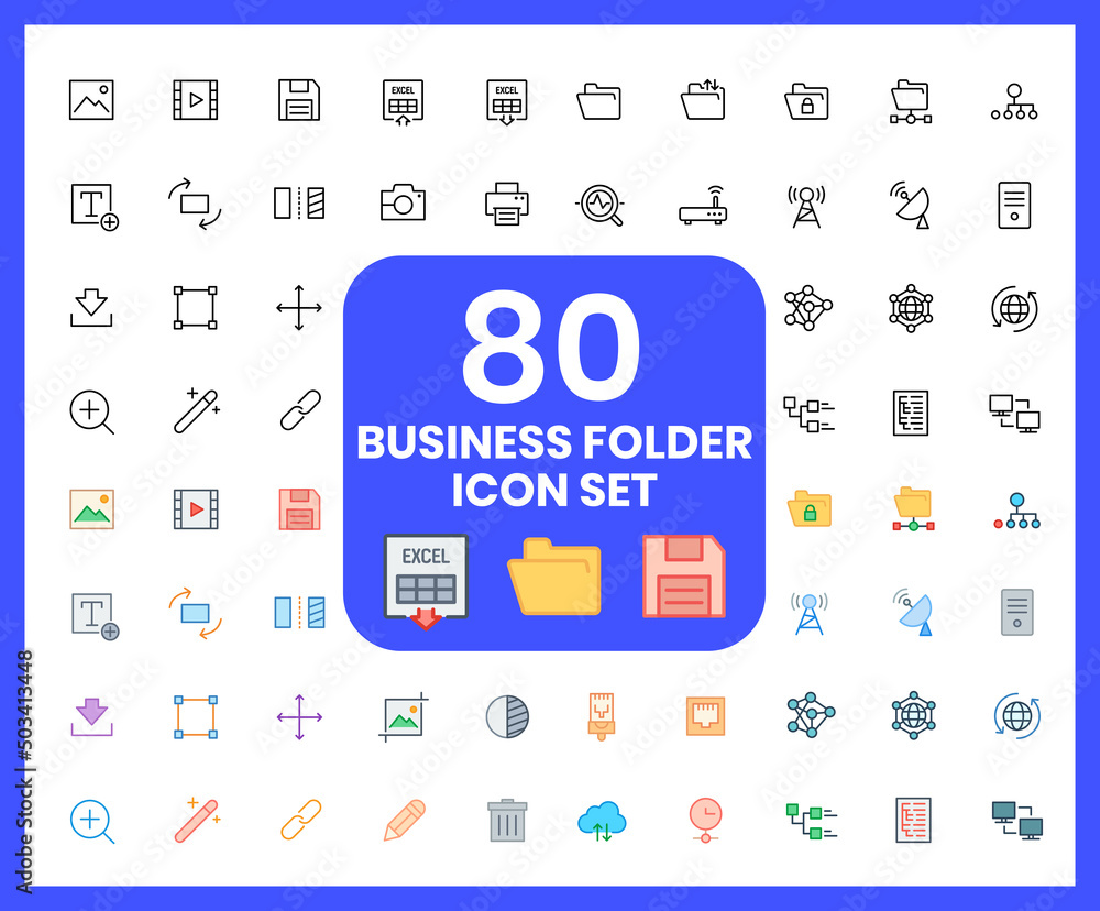 Image vectorielle Stock Collection of edit tool and data linear icons ...
