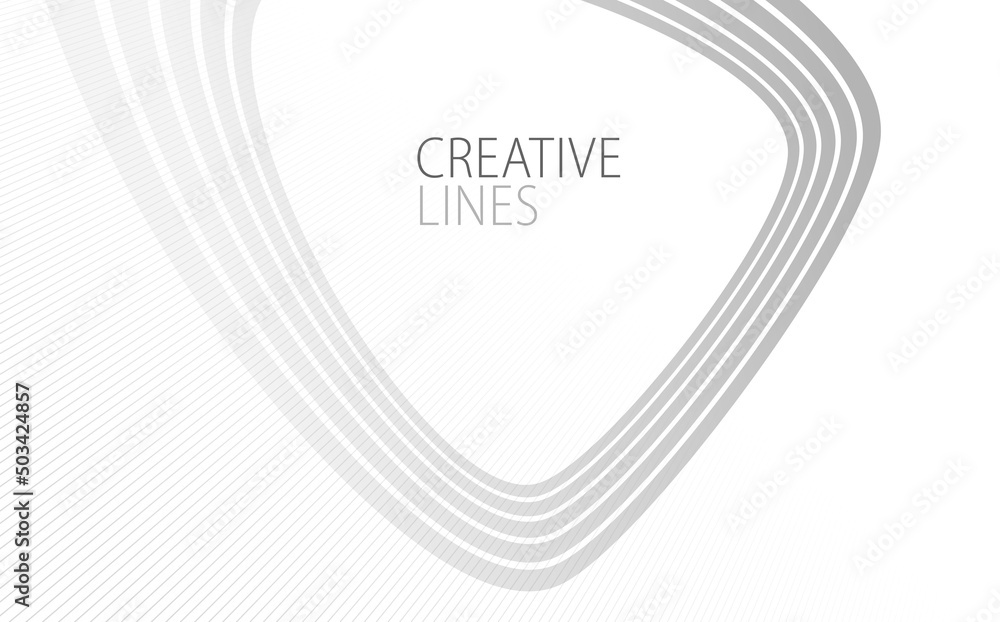 Lines in perspective vector abstract background in light grey and white ...