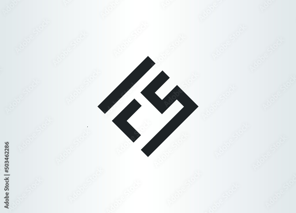 Initial Letter FS Logo Template Design Stock Vector | Adobe Stock