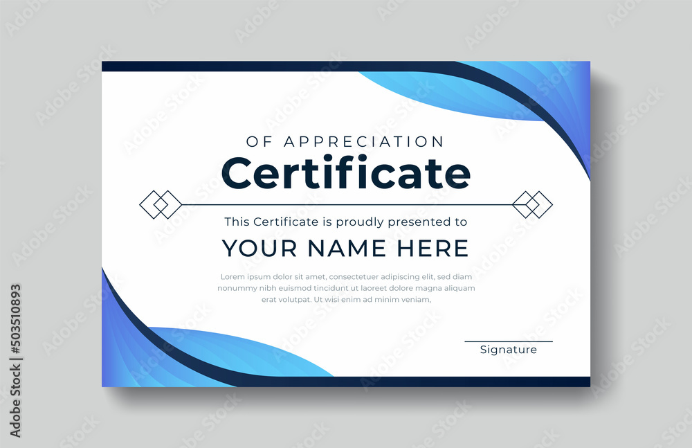 Modern certificate appreciation, certificate achievement template ...