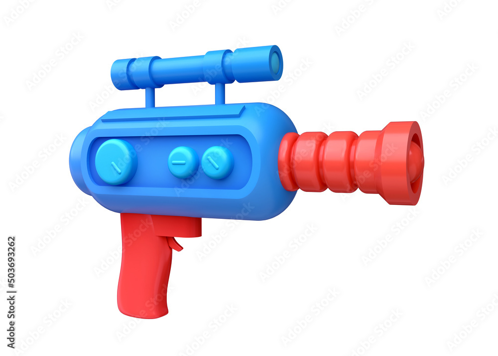 Cartoon alien space blaster gun. Funny realistic toy laser weapon. Cute ...