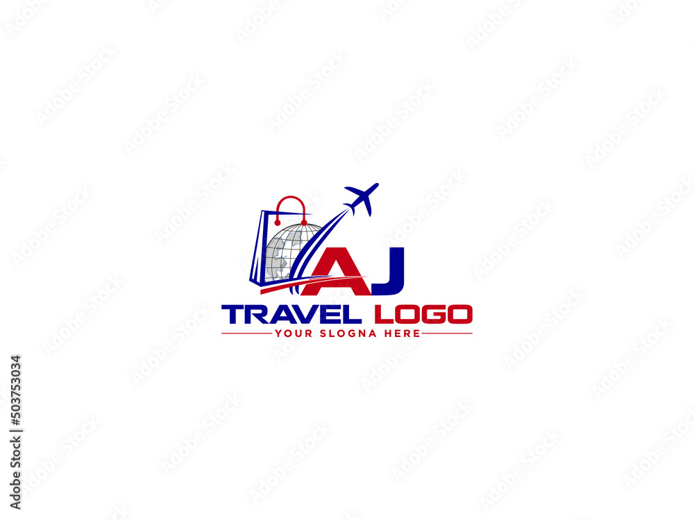 Colorful AJ Logo Icon, Letter Aj aj Logo Image Vector For Travel Agency ...