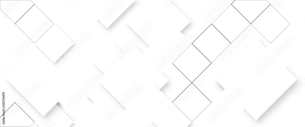 abstract white square background with pattern, layered geometric ...