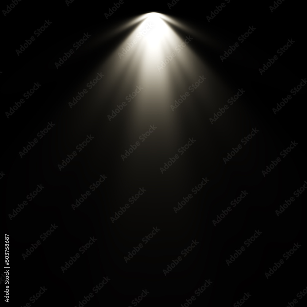 Ilustración de Stock Spotlight Overlays. Spotlight isolated on black background. Stage spotlight ...