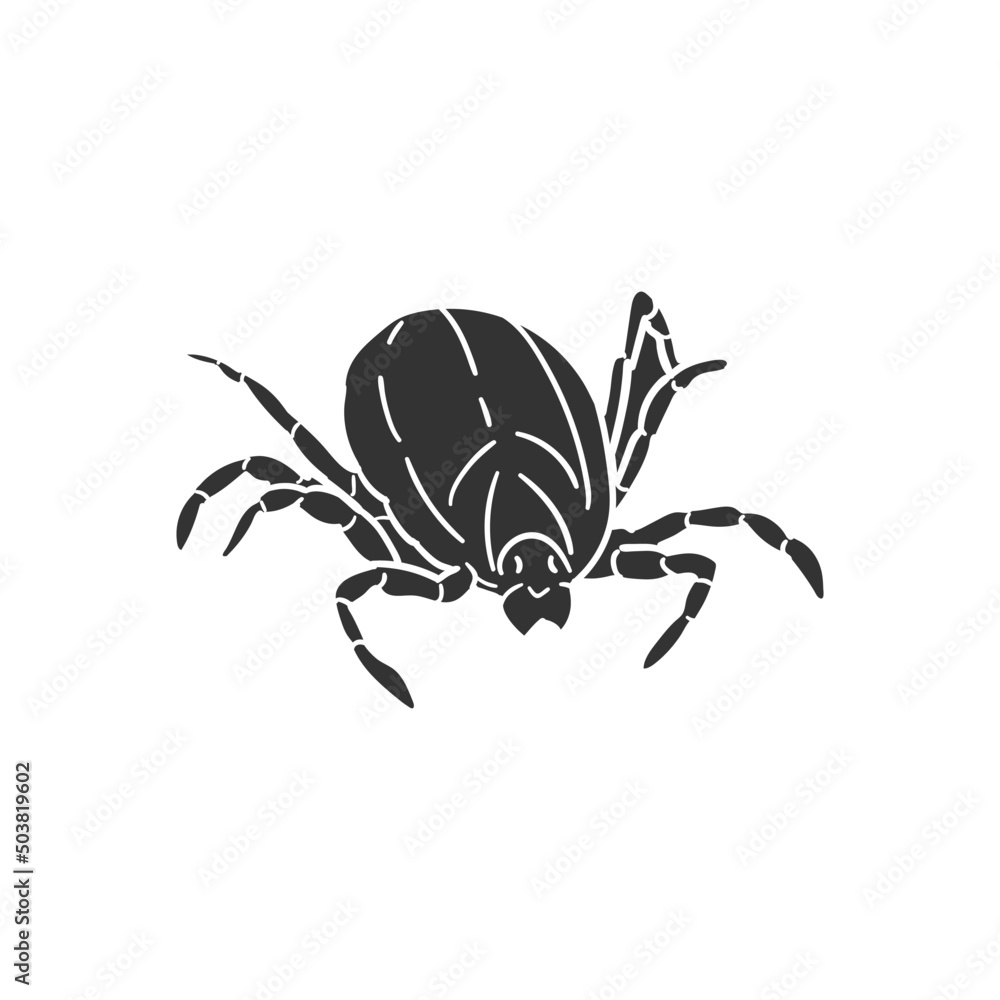 Tick Insect Icon Silhouette Illustration. Parasite Vector Graphic ...