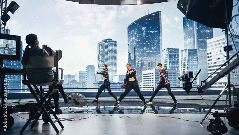 Music Clip Studio Set: Shooting Hip Hop Video Dance Scene with Three ...