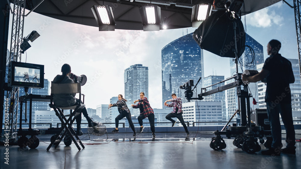 Music Clip Studio Set: Shooting Hip Hop Video Dance Scene with Three ...