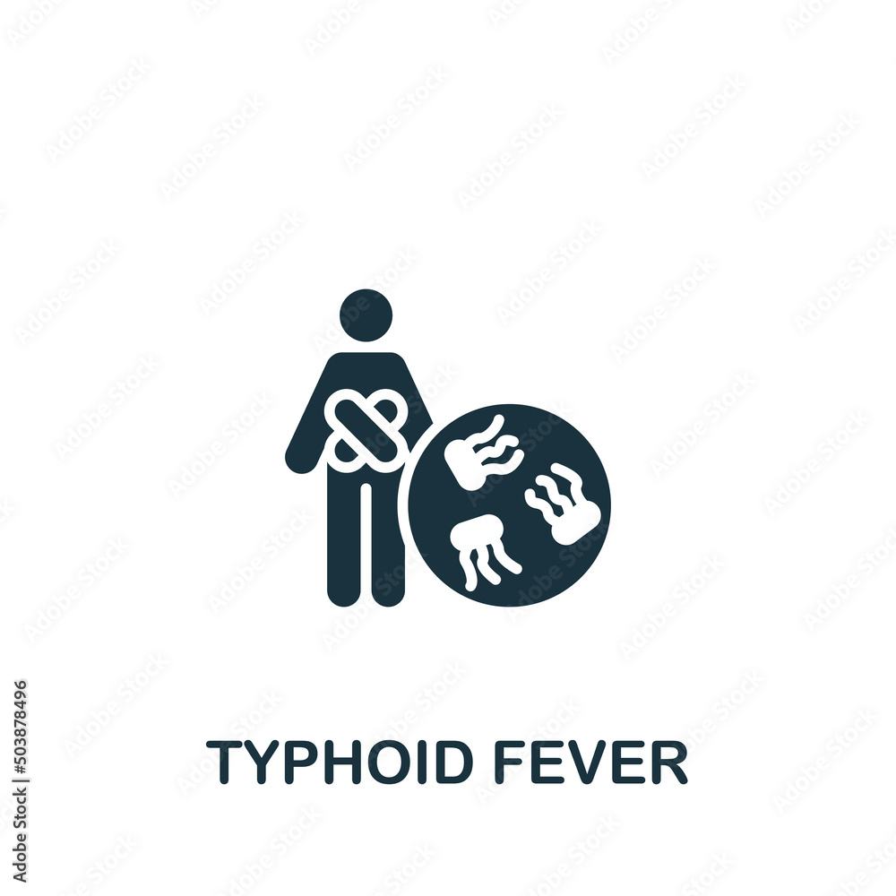Typhoid Fever icon. Monochrome simple Deseases icon for templates, web ...