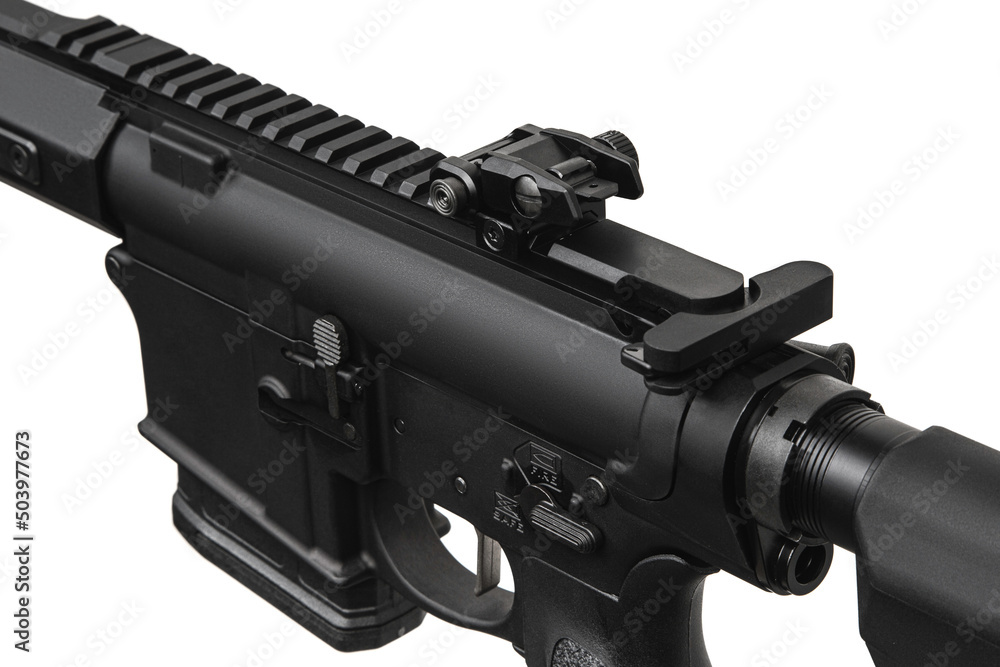 Modern automatic rifle isolated on white. Weapons for police, special ...