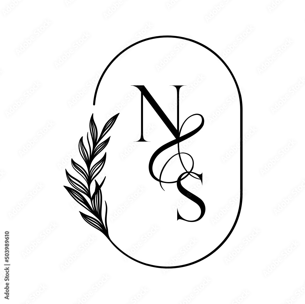 sn, ns, Elegant Wedding Monogram, Wedding Logo Design, Save The Date ...