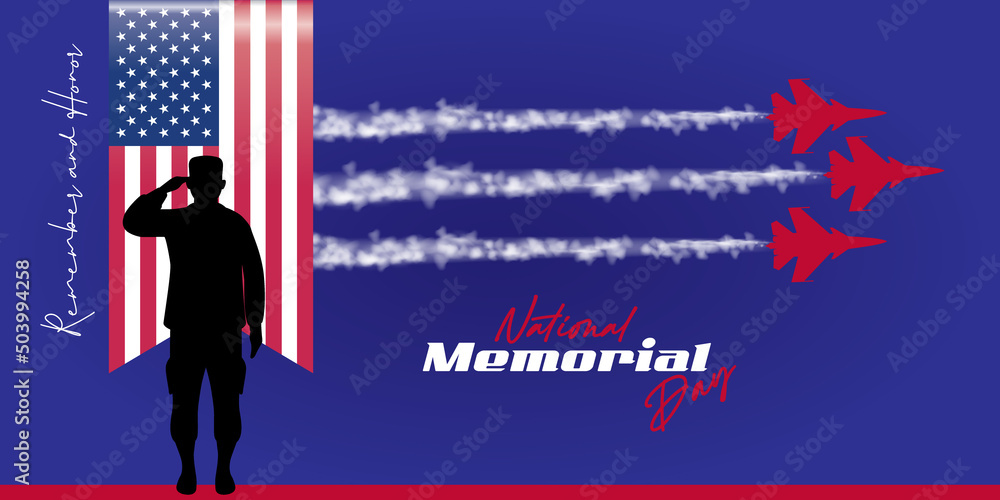 National Memorial Day Poster Design, Remember, and Honor, A military ...