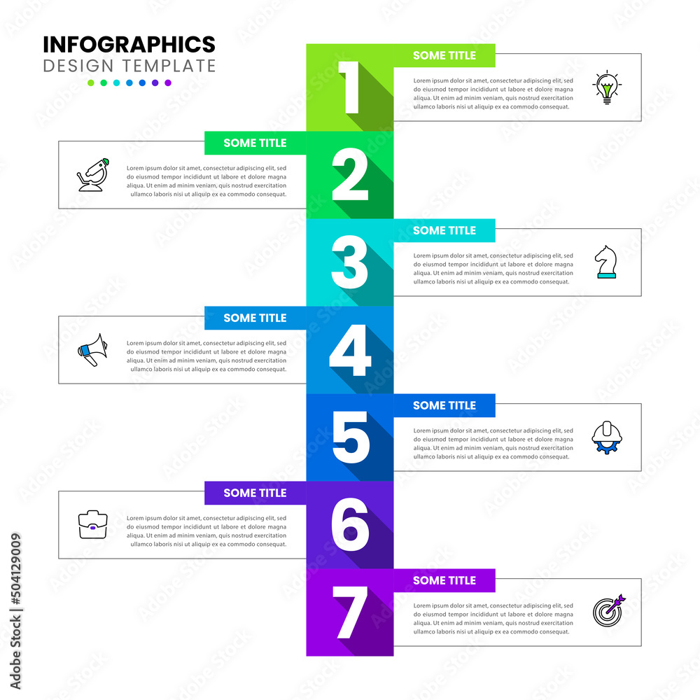 infographic template. Line with numbers in squares Stock Vector | Adobe ...