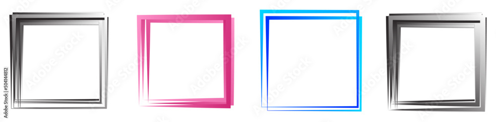 Random square contour frame, border element Stock Vector | Adobe Stock