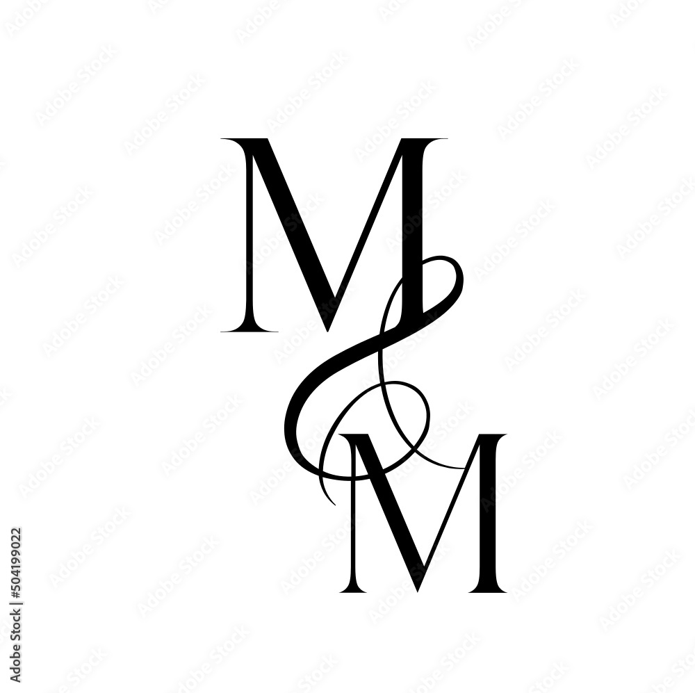 mm, mm, monogram logo. Calligraphic signature icon. Wedding Logo ...