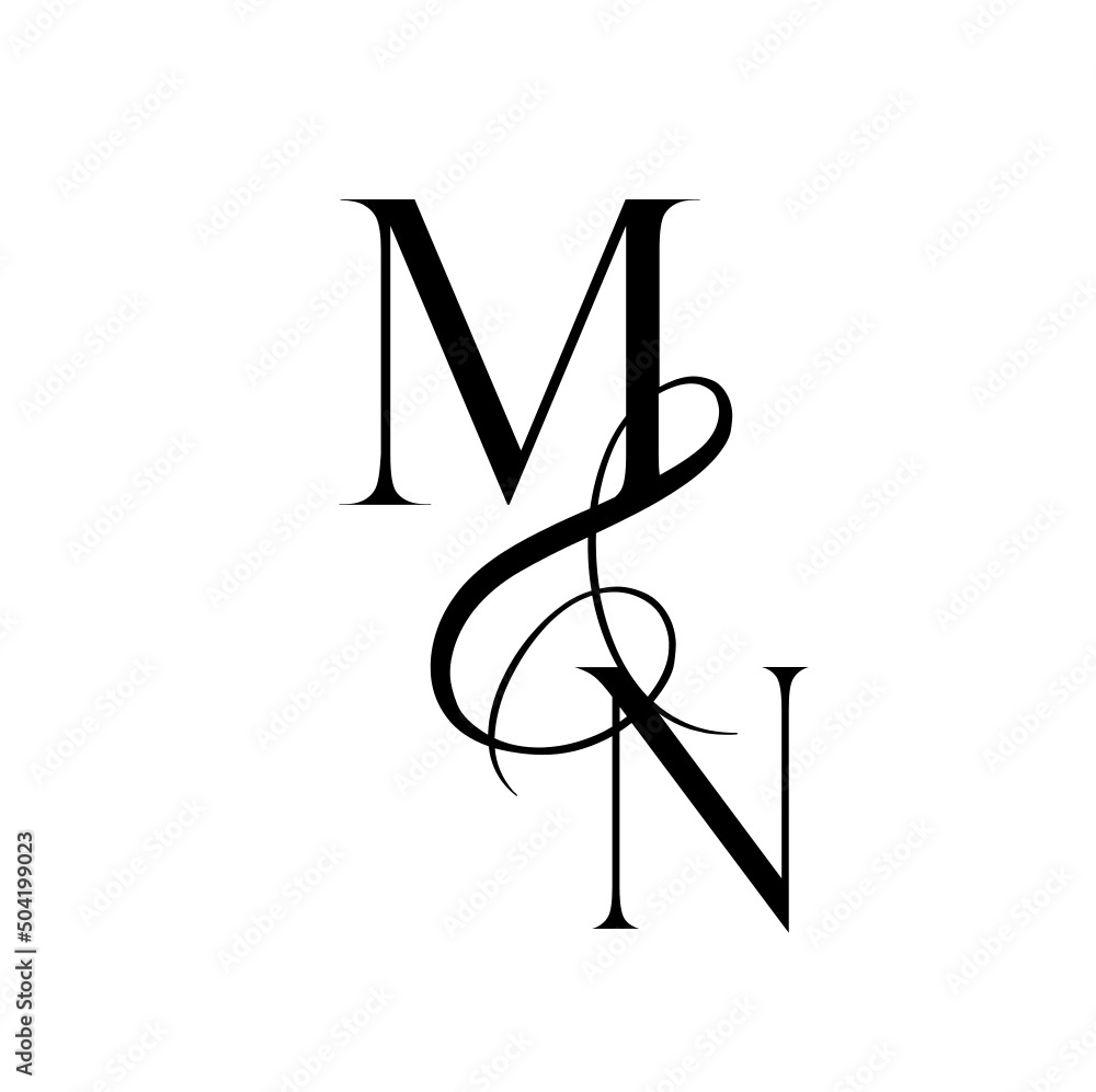 Vektor nm, mv, monogram logo. Calligraphic signature icon. Wedding Logo ...