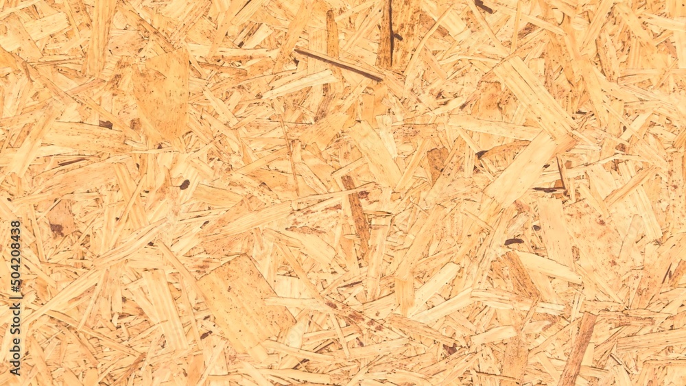 OSB panel, top view. Industrial wall sheet. Plywood brown texture. Cork ...