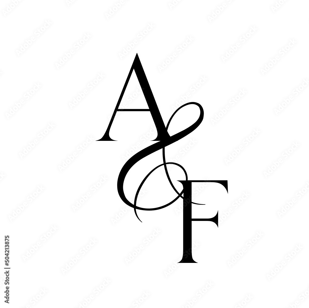 เวกเตอร์ Stock fa, af, monogram logo. Calligraphic signature icon ...