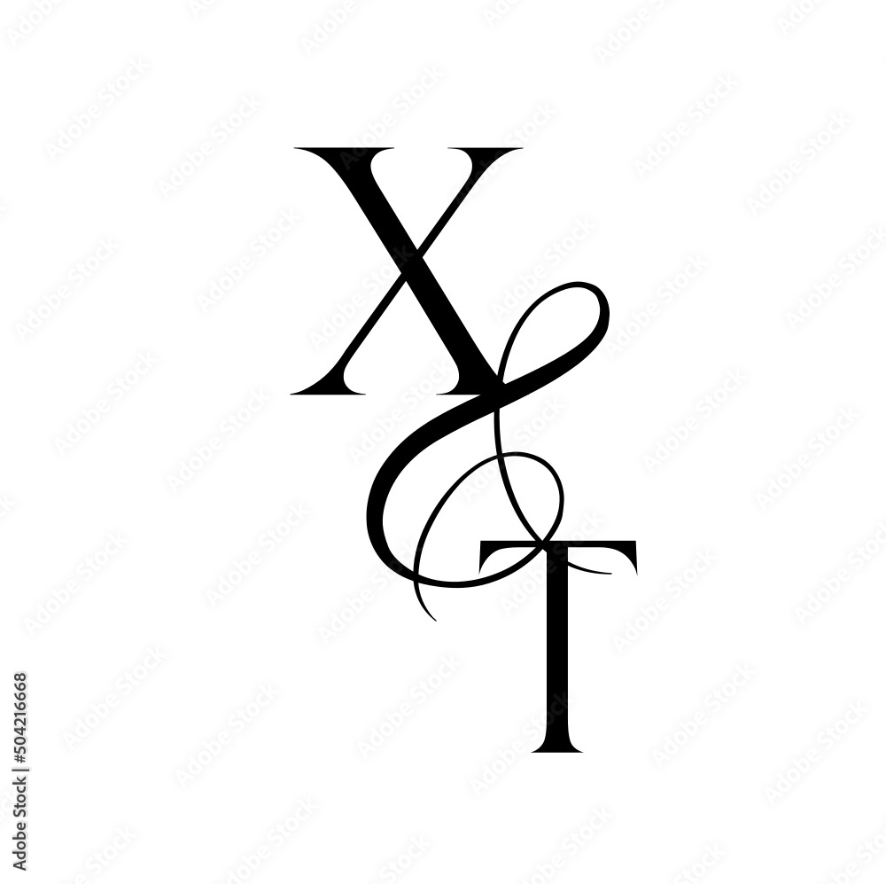 tx, xt, monogram logo. Calligraphic signature icon. Wedding Logo ...