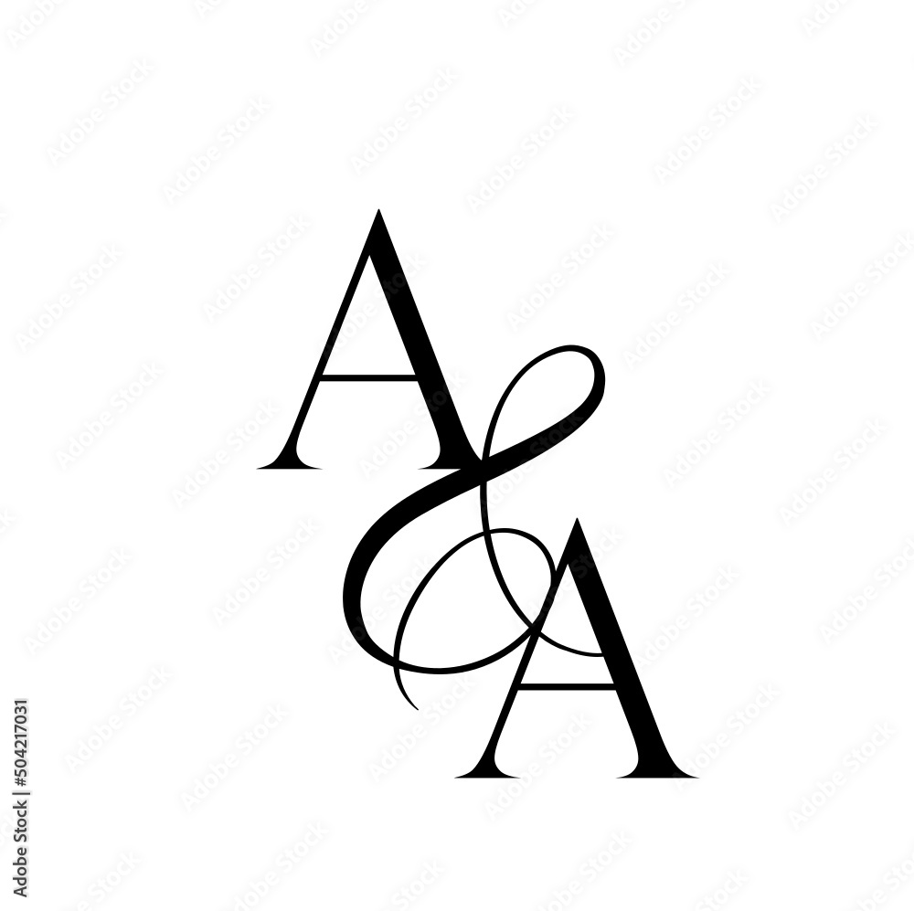 aa, aa, monogram logo. Calligraphic signature icon. Wedding Logo ...