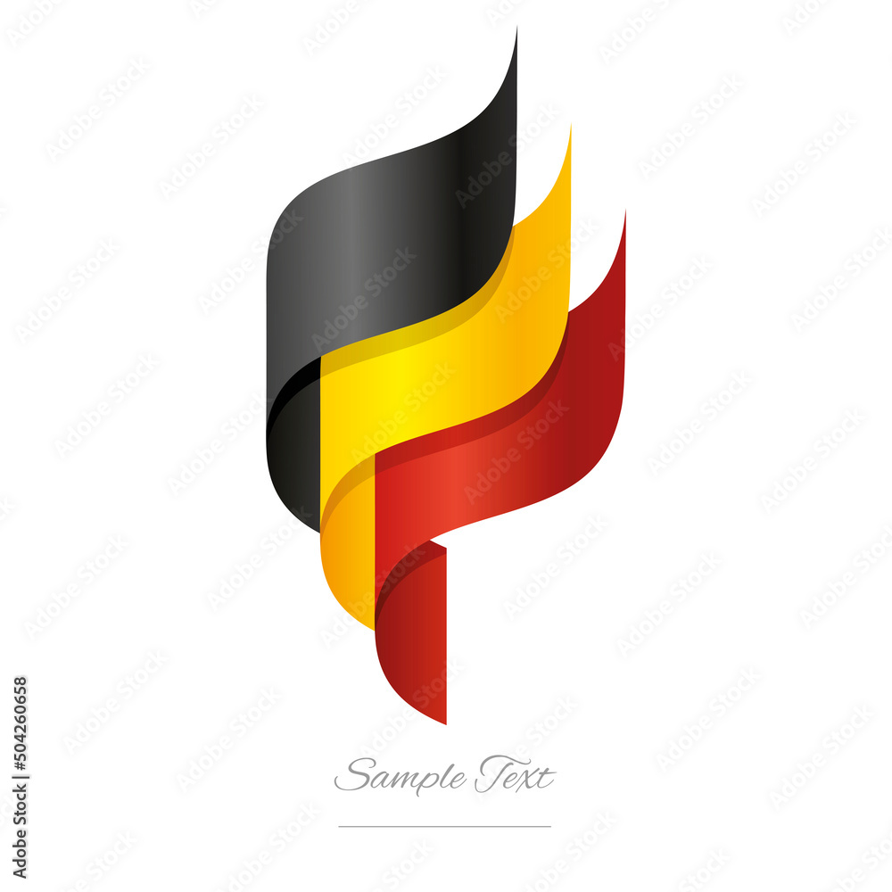 Belgium abstract 3D wavy flag blue yellow modern Belgian ribbon torch ...