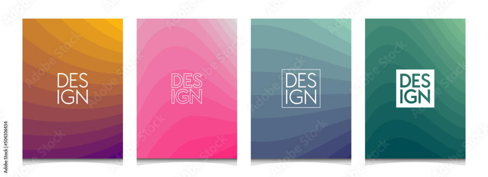 Gradient wavy curve warp striped abstract poster background vector ...