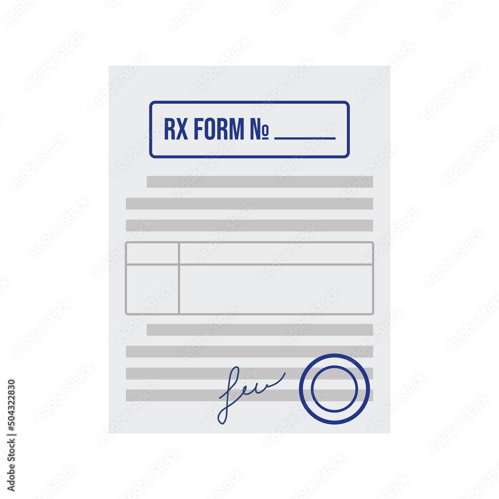 Pharmaceutical form RX prescription for medicines. A sheet of paper ...