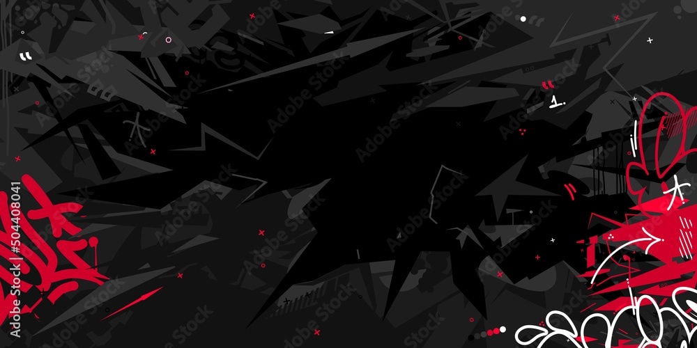 Dark Black Abstract Flat Urban Street Art Graffiti Style Vector ...