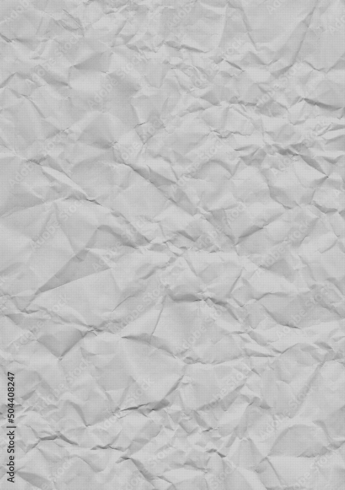 large halftone crumpled paper texture with a transparent background ...