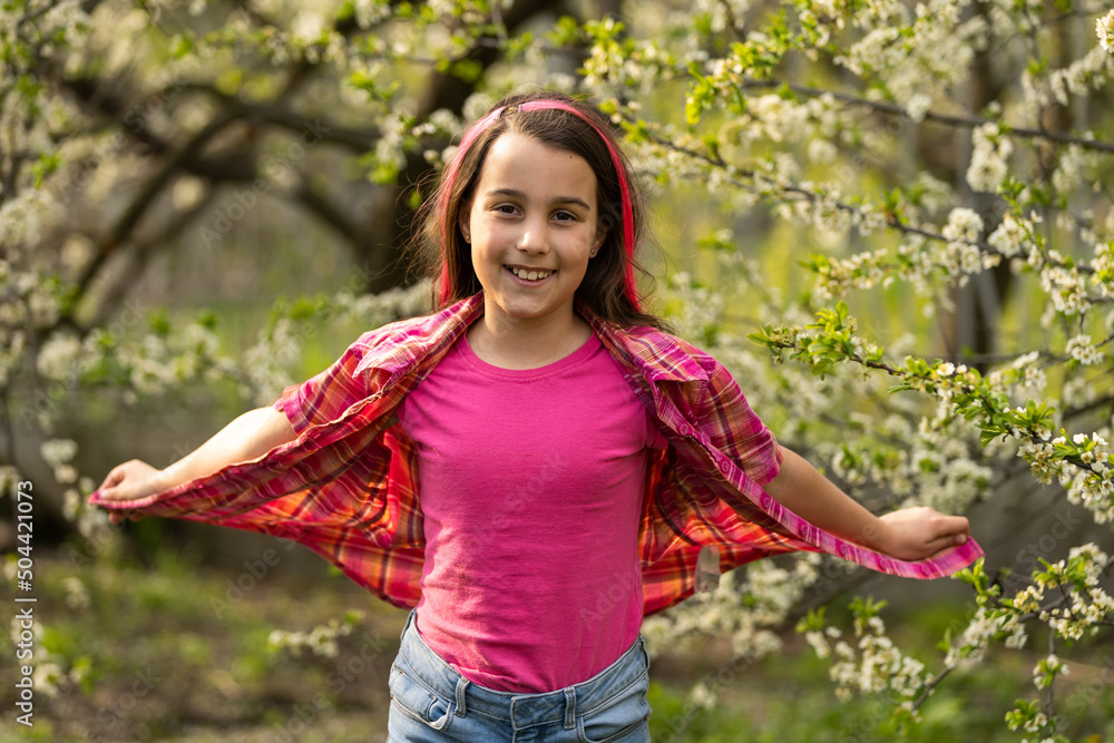 beautiful girl with a beautiful smile, nine-year-old girl Stock Photo ...