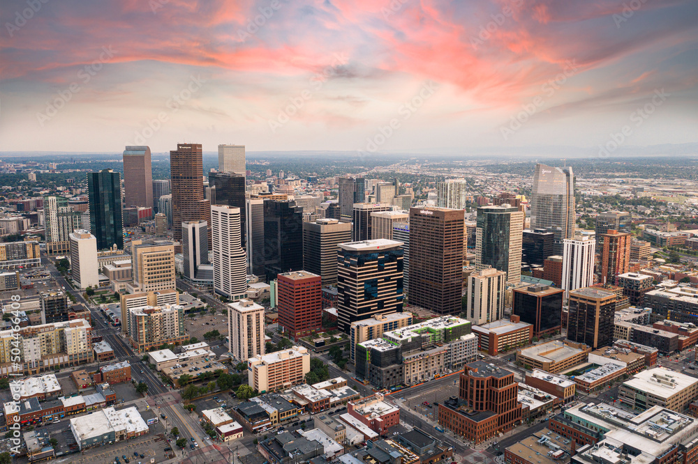 Aerial View of Downtown Denver, Colorado Stock Photo | Adobe Stock