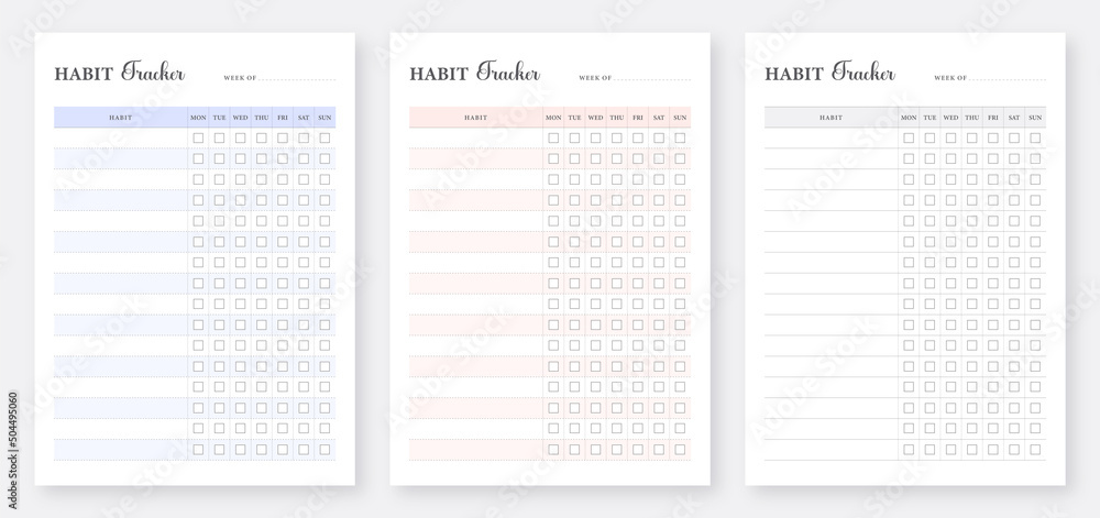 Habit tracker template. Habits Tracker printable template. Healthy ...