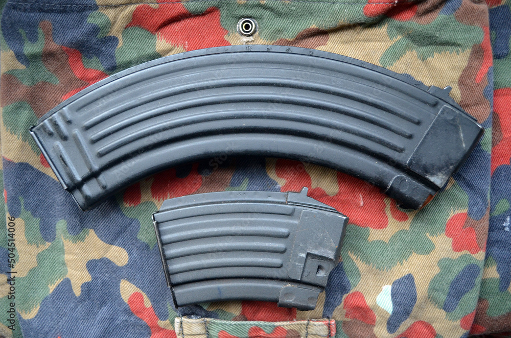 Gun magazines of different style and capacity of cartridges for AKM ...