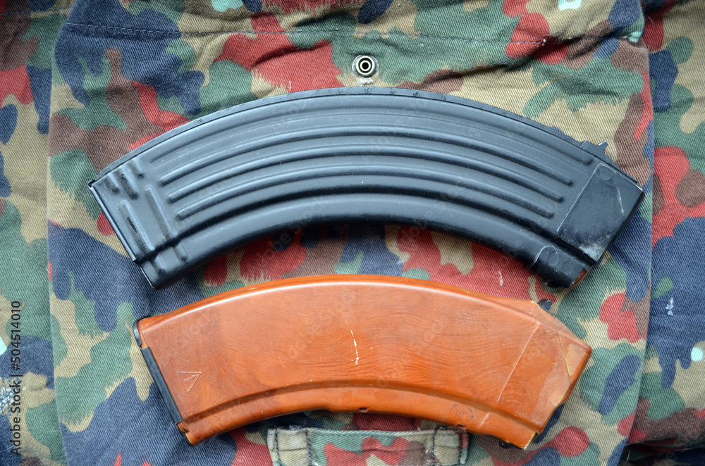 Gun magazines of different style and capacity of cartridges for AKM ...