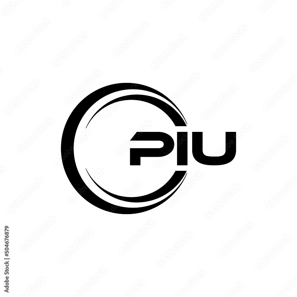 PIU letter logo design with white background in illustrator, vector ...