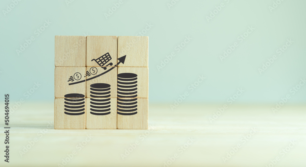 Stockfoto Inflation, growth of market basket or consumer price index ...
