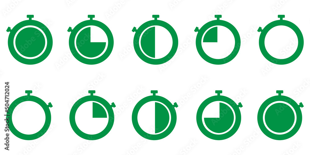 Delivery service sign. Collection simple timers in flat style isolated ...