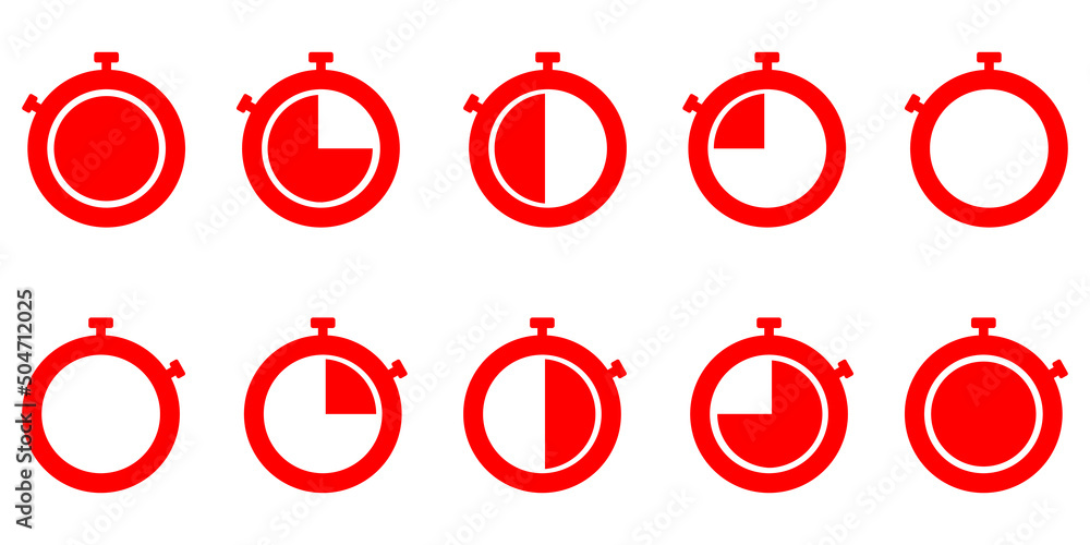 Delivery service sign. Collection simple timers in flat style isolated ...