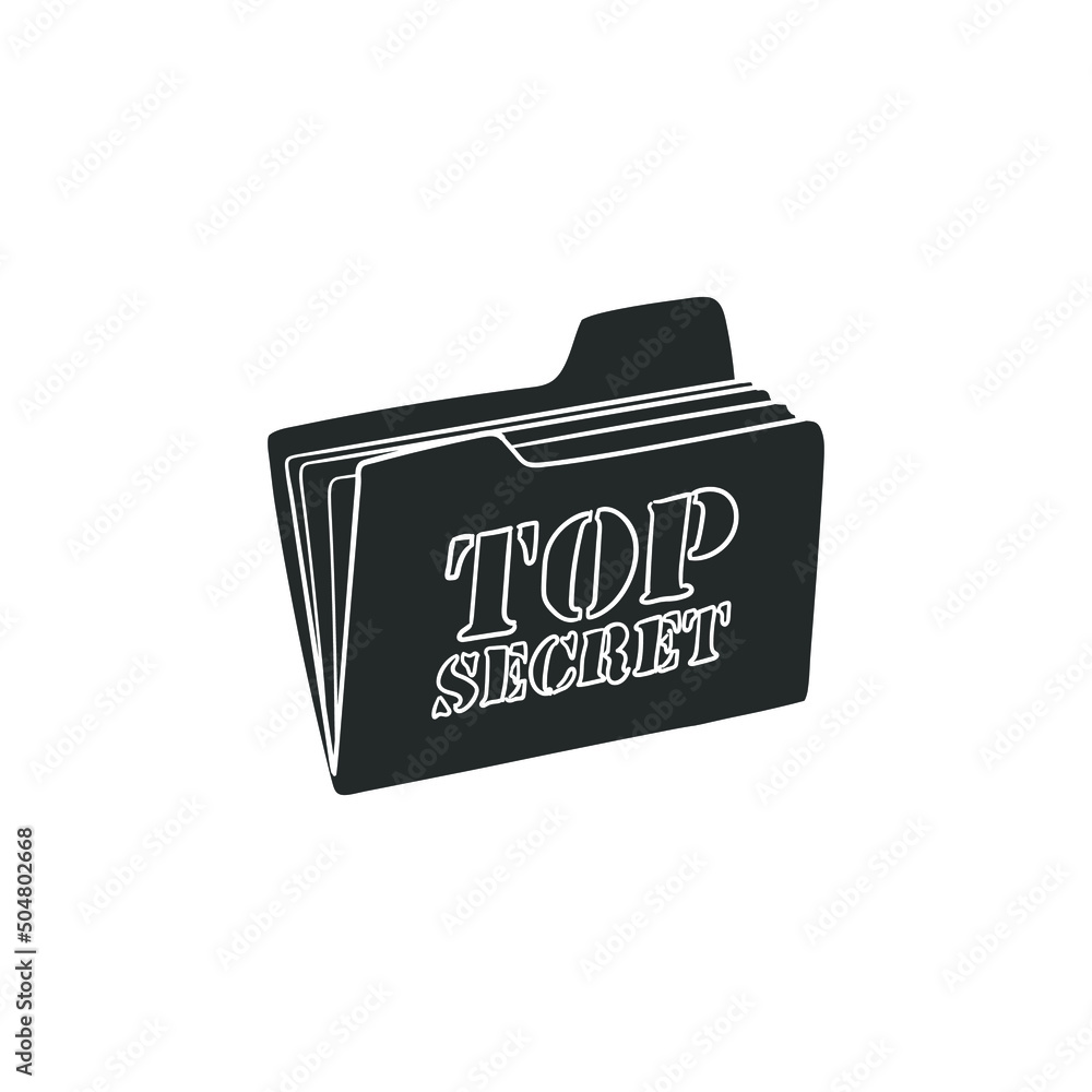 Top Secret Folder Icon Silhouette Illustration. Secret Vector Graphic Pictogram Symbol Clip Art ...