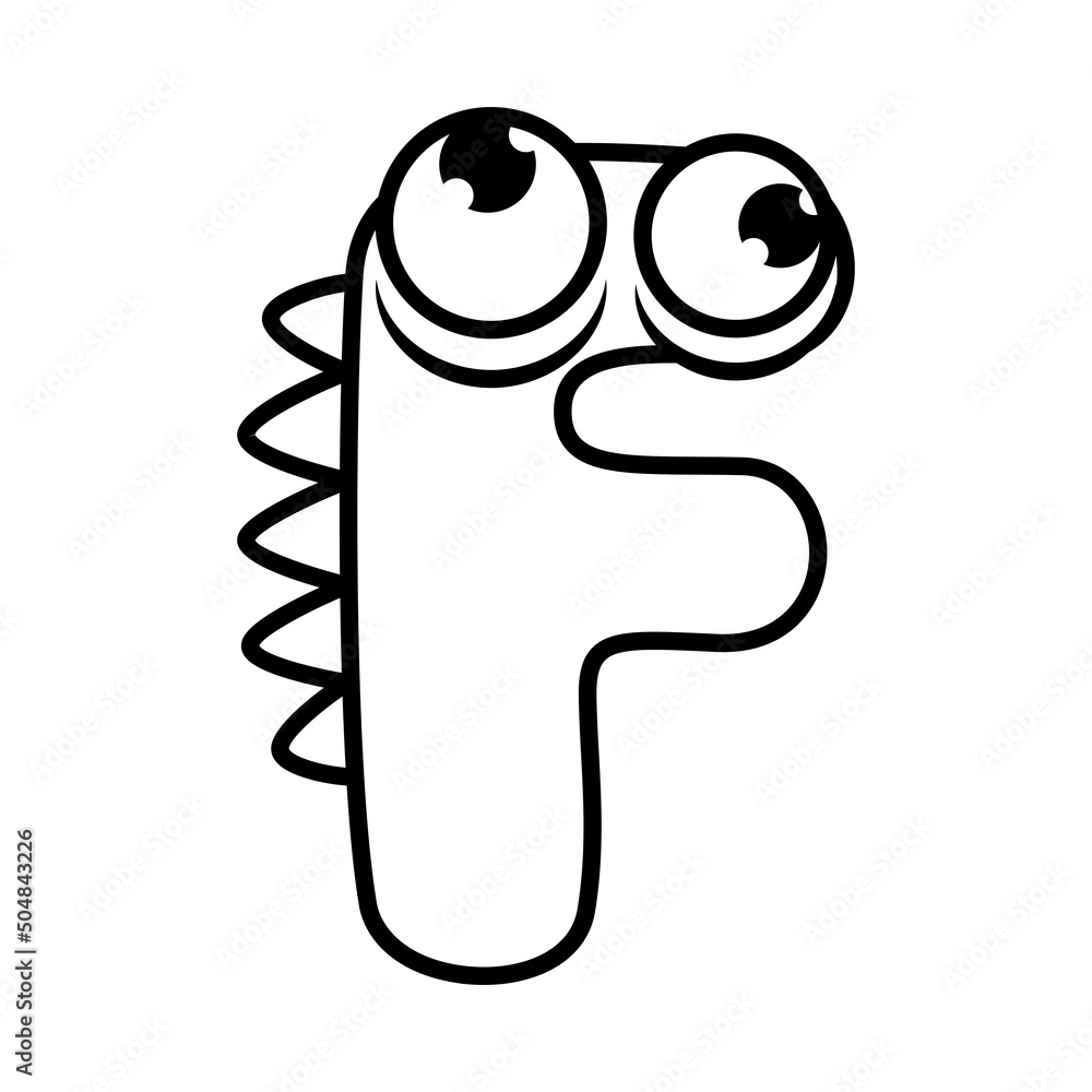 Vector de Stock Monster alphabet coloring page book. Coloring page ...