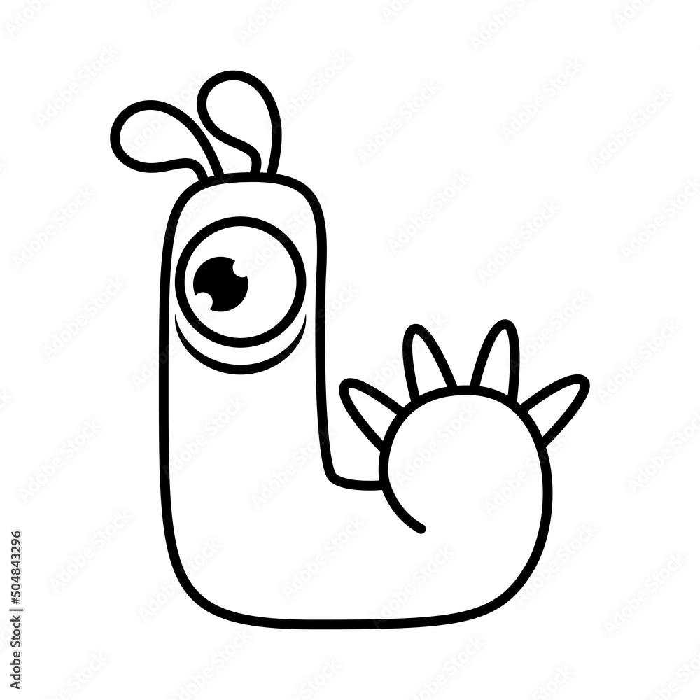 Monster alphabet coloring page book. Coloring page english alphabet for ...