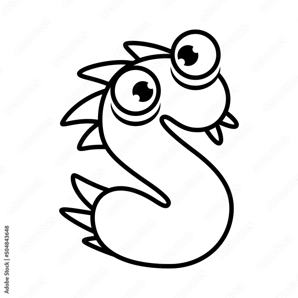 Monster alphabet coloring page book. Coloring page english alphabet for ...