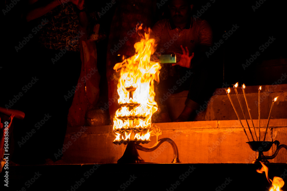 Instrument used for Ganga aarti Stock Photo | Adobe Stock